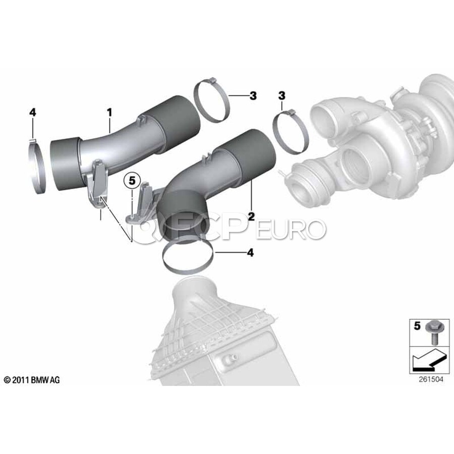 BMW Air Intake Tube - Genuine BMW 13717843221 | FCP Euro