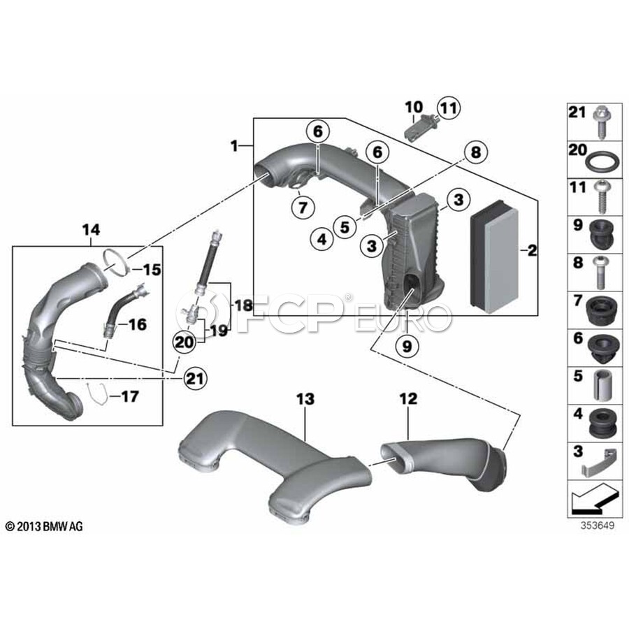 BMW Intake Duct - Genuine BMW 13718514007 | FCP Euro