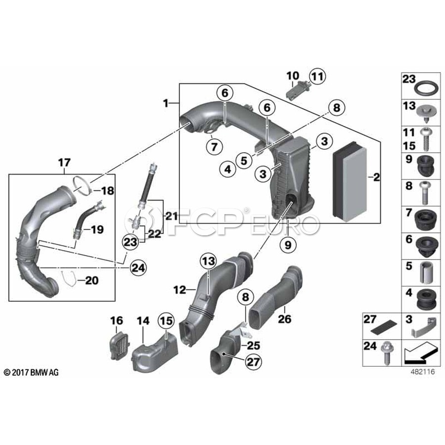 BMW Air Channel - Genuine BMW 13718591020 | FCP Euro