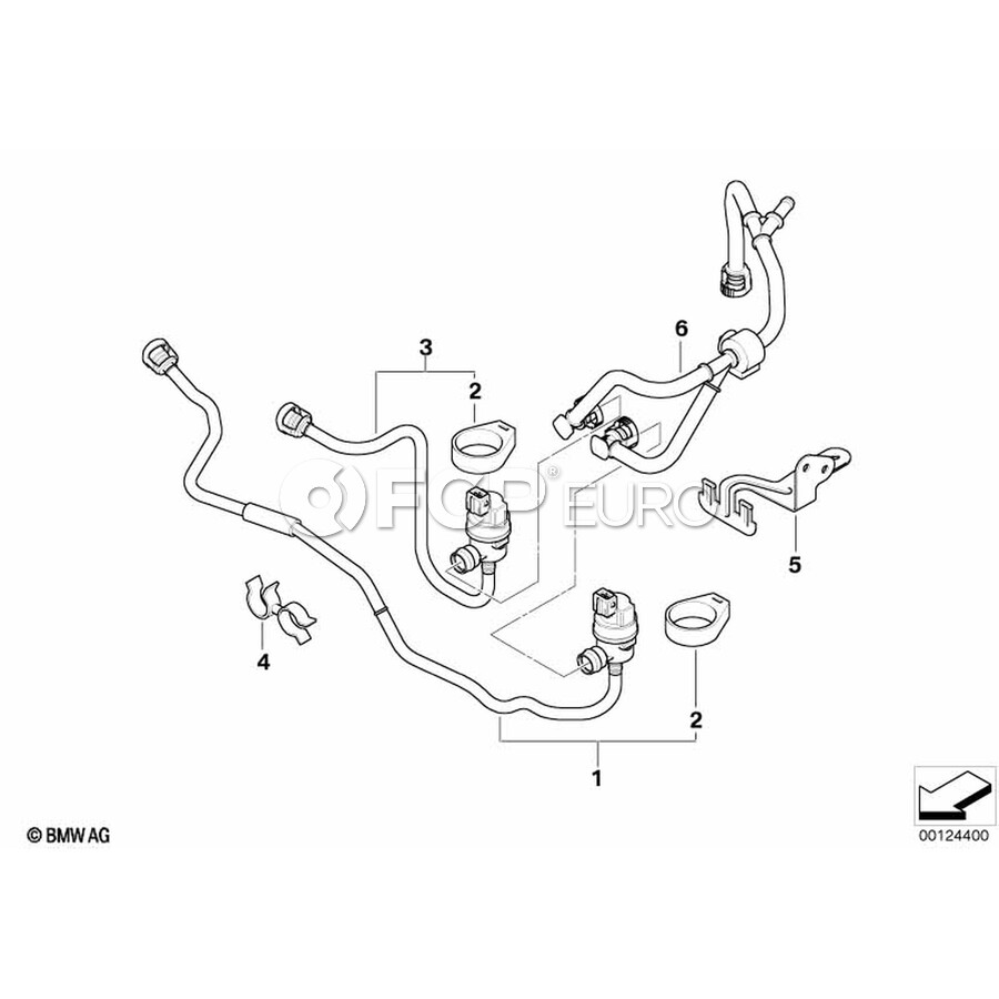 BMW Fuel Tank Breather Line - Genuine BMW 13907559336 | FCP Euro