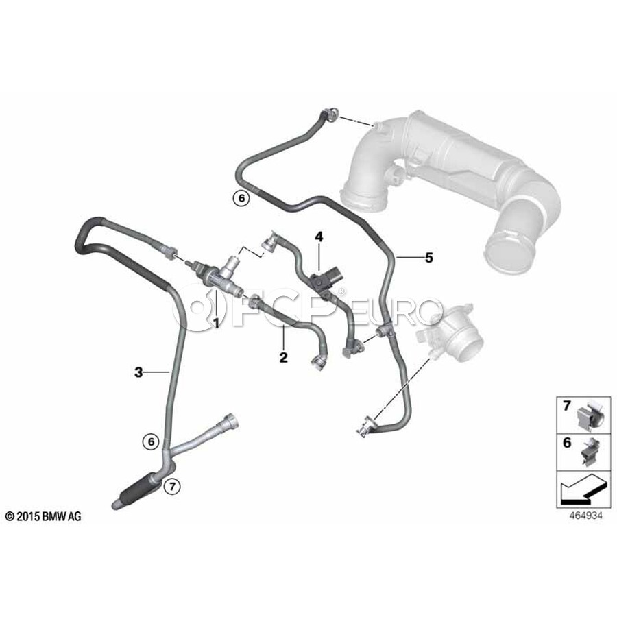 BMW Fuel Tank Breath.Line With Resonator - Genuine BMW 13908642845 ...