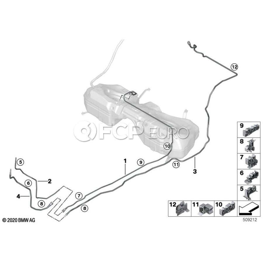 BMW Scavenging Line Front - Genuine BMW 16117449033 | FCP Euro