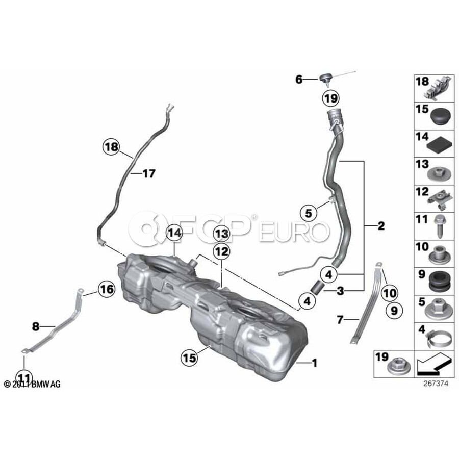BMW Fuel Tank Filler Hose - Genuine BMW 16117483183 | FCP Euro