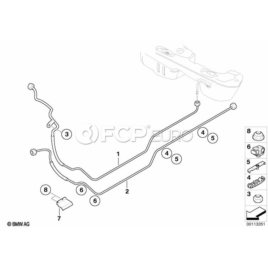 BMW Fuel Feed Line - Genuine BMW 16127513780 | FCP Euro