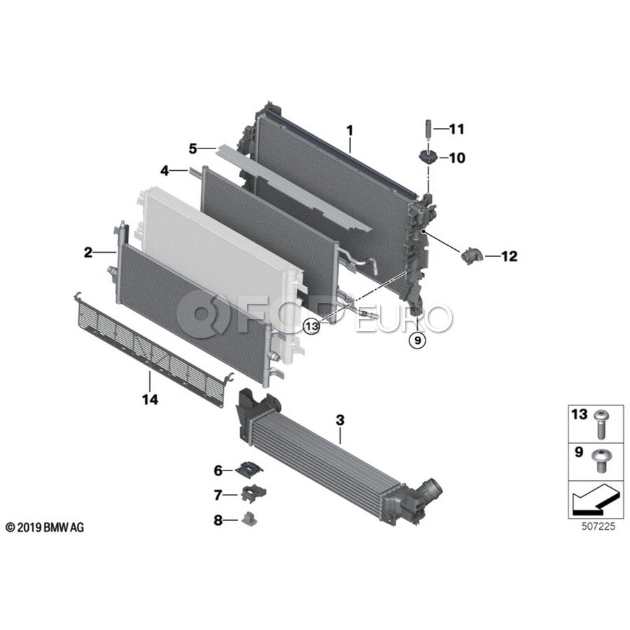 BMW Radiator - Genuine BMW 17117634563 | FCP Euro