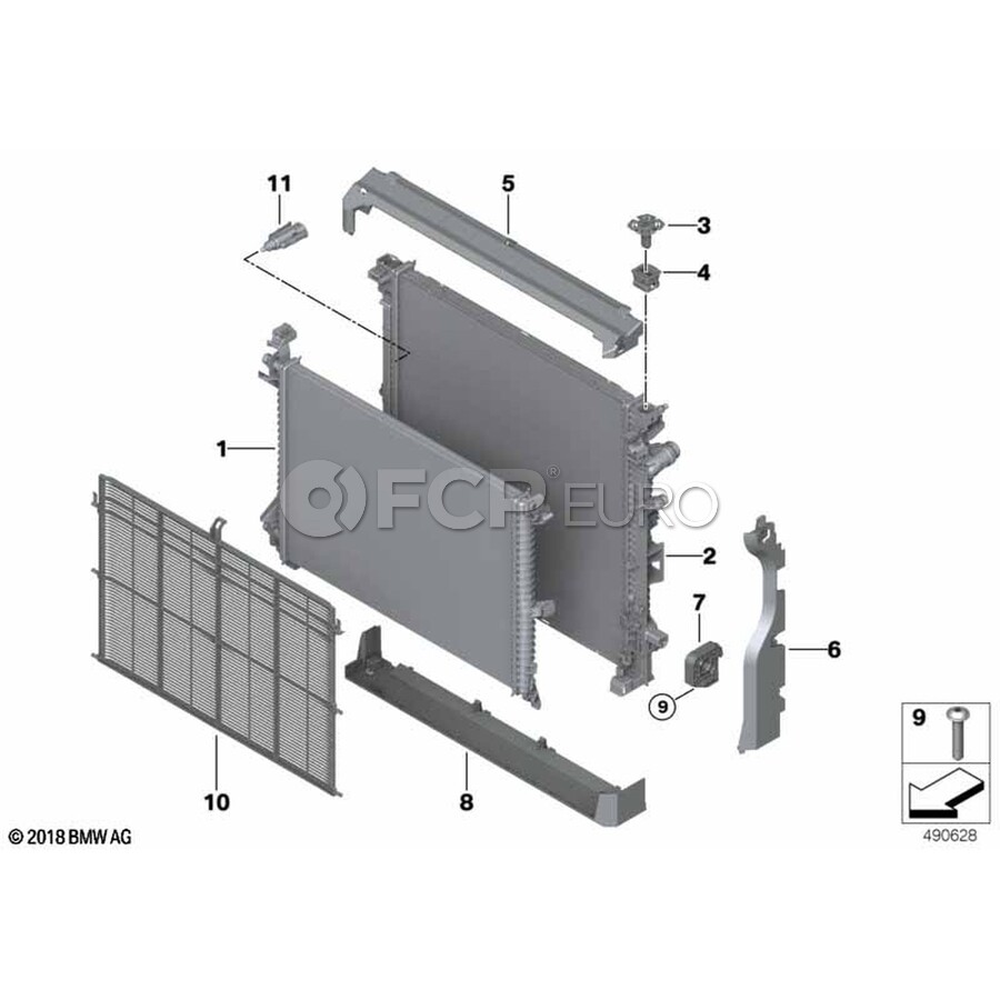 BMW Radiator Support Baffle - Genuine BMW 17118655769 | FCP Euro