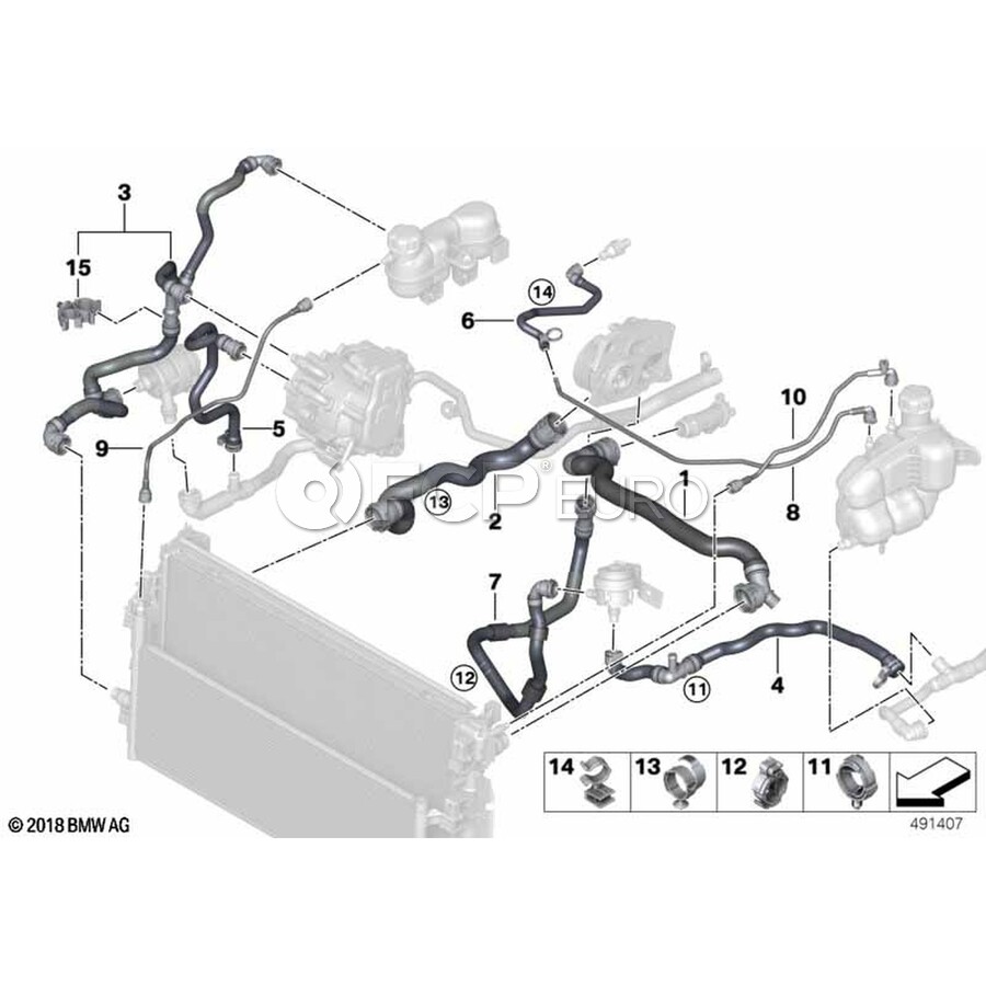 BMW Radiator Coolant Hose - Genuine BMW 17127645477 | FCP Euro