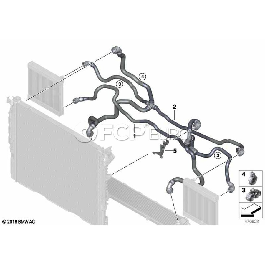 BMW Radiator Coolant Hose - Genuine BMW 17127991455 | FCP Euro