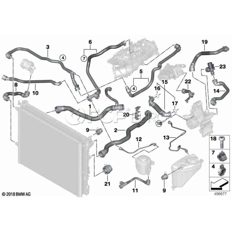 BMW Engine Coolant Overflow Hose - Genuine BMW 17128678494 | FCP Euro