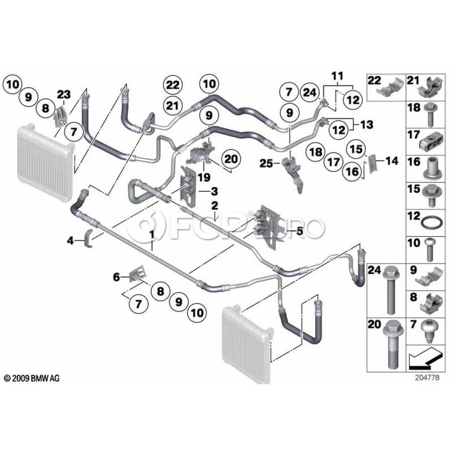 BMW Engine Oil Cooler Line - Genuine BMW 17227589505 | FCP Euro