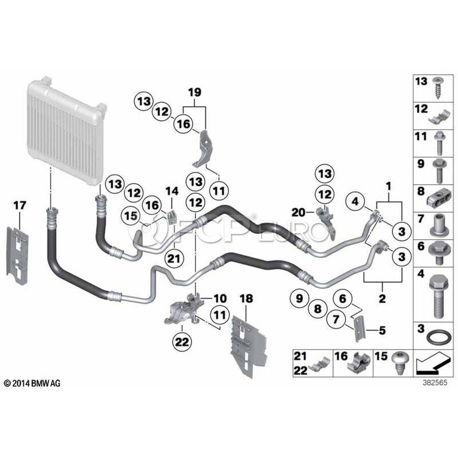 BMW Oil Cooling Pipe Inlet - Genuine BMW 17227636940 | FCP Euro