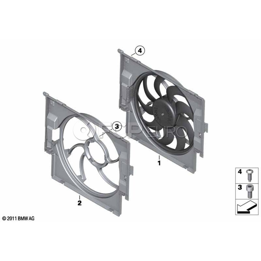 BMW Fan Housing With Fan - Genuine BMW 17428625441 | FCP Euro