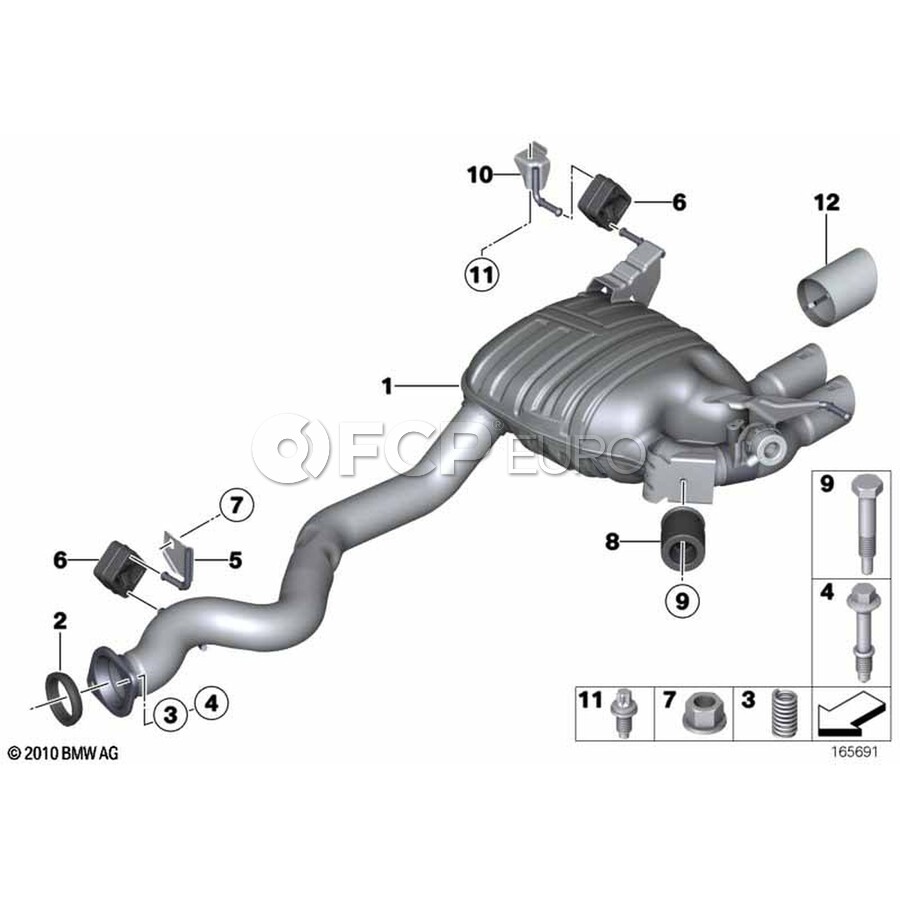 BMW Exhaust Muffler - Genuine BMW 18307599744 | FCP Euro