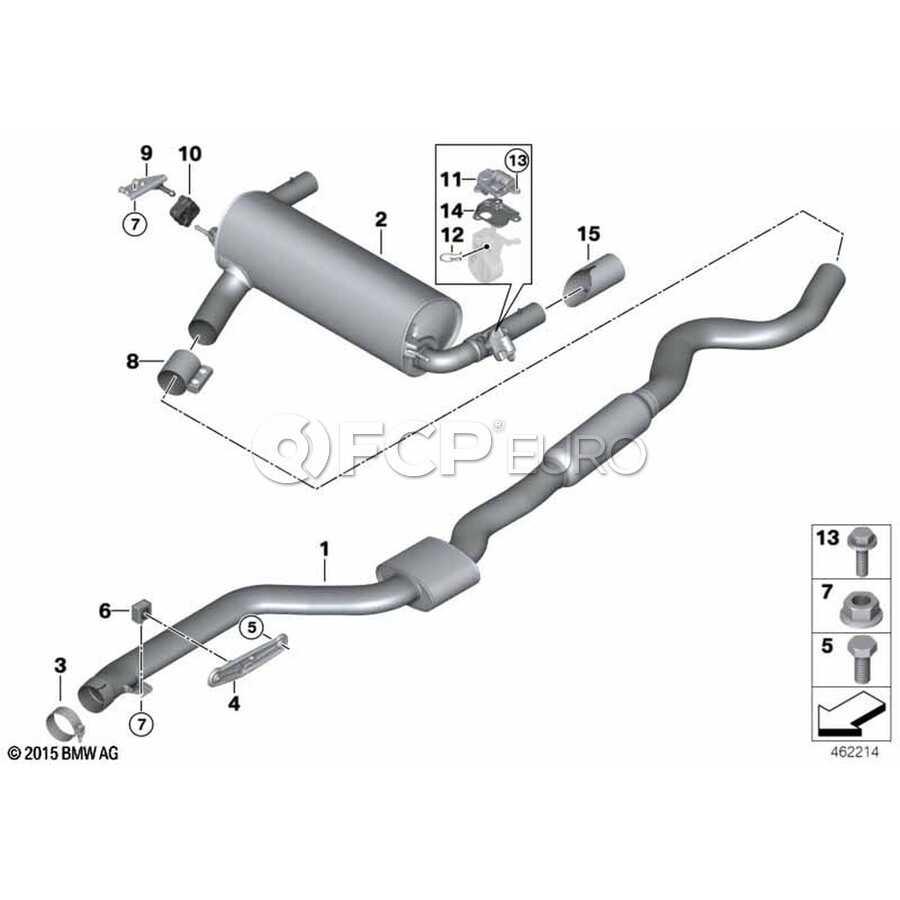 BMW Exhaust Muffler - Genuine BMW 18308650847 | FCP Euro