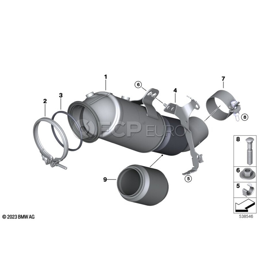 BMW Catalytic Converter - Genuine BMW 18327643152 | FCP Euro
