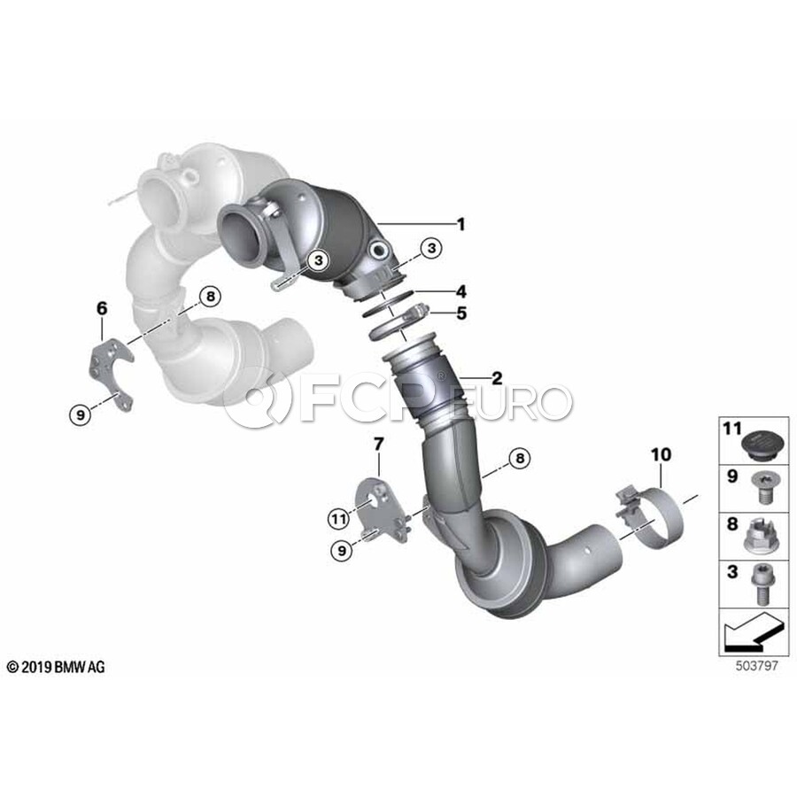 BMW Catalytic Converter - Genuine BMW 18327856829 | FCP Euro