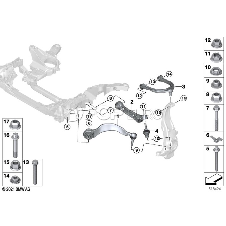 BMW Suspension Control Arm - Genuine BMW 31106886907 | FCP Euro