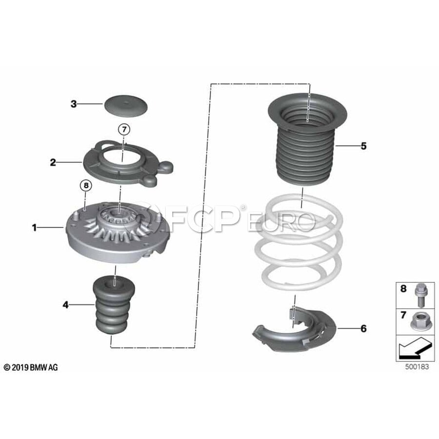 BMW Suspension Strut Mount - Genuine BMW 31306895027 | FCP Euro