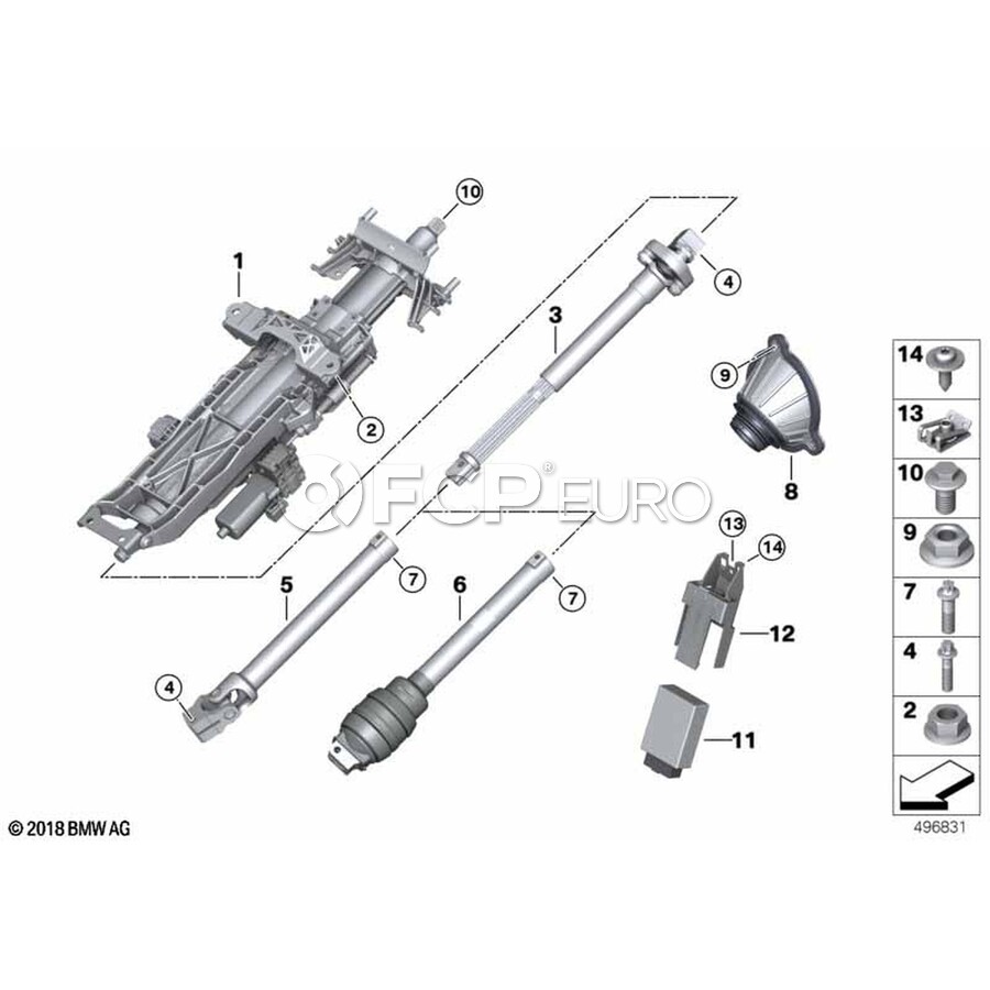 BMW Steering Shaft Universal Joint - Genuine BMW 32306886807 | FCP Euro