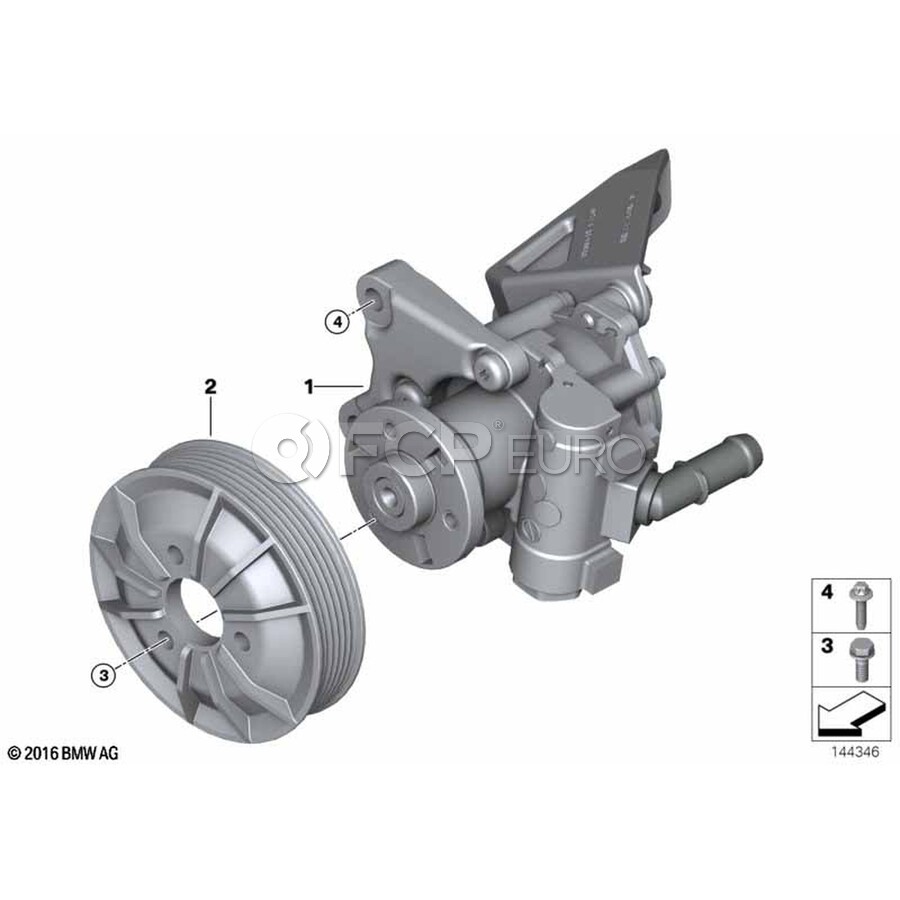 BMW Power Steering Pump - Genuine BMW 32416769887 | FCP Euro