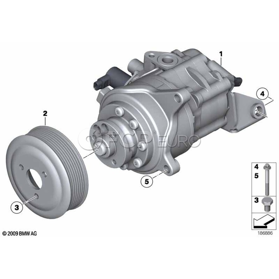 BMW Power Steering Pump - Genuine BMW 32416776172 | FCP Euro