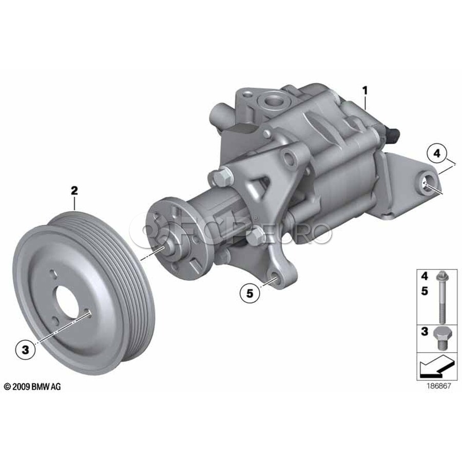 BMW Power Steering Pump - Genuine BMW 32416794351 | FCP Euro