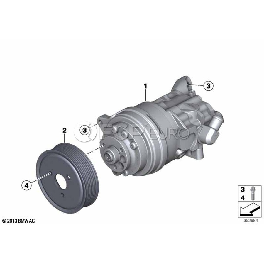 BMW Power Steering Pump - Genuine BMW 32416856680 | FCP Euro