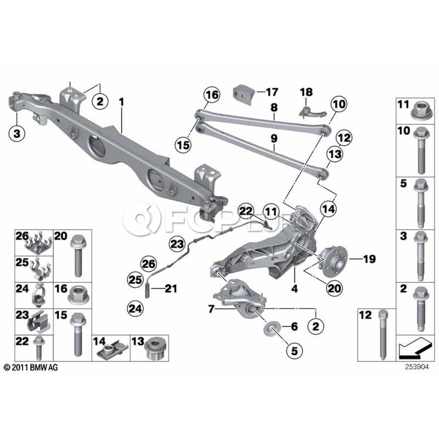 MINI Suspension Subframe Crossmember - Genuine MINI 33316772667 | FCP Euro
