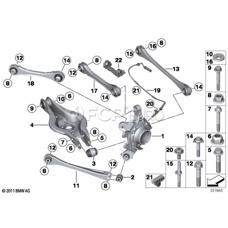 BMW Spindle - Genuine BMW 33326792516 | FCP Euro