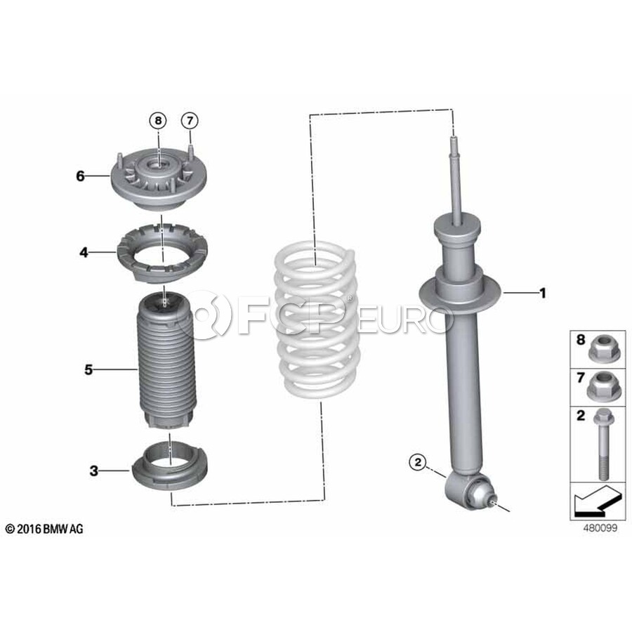 BMW Shock Mount - Genuine BMW 33506884486 | FCP Euro