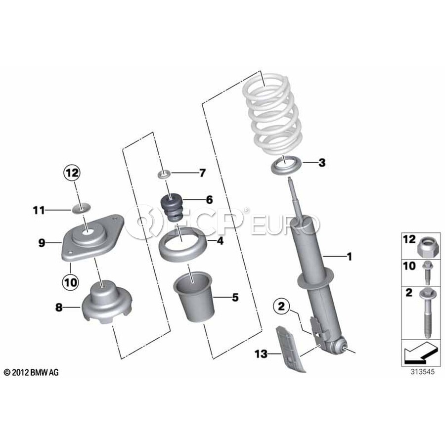 Mini Cooper Strut Bump Stop - Genuine Mini 33536789563 | FCP Euro