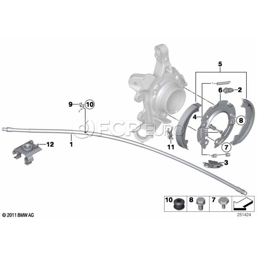 BMW Parking Brake Cable - Genuine BMW 34406857639 | FCP Euro