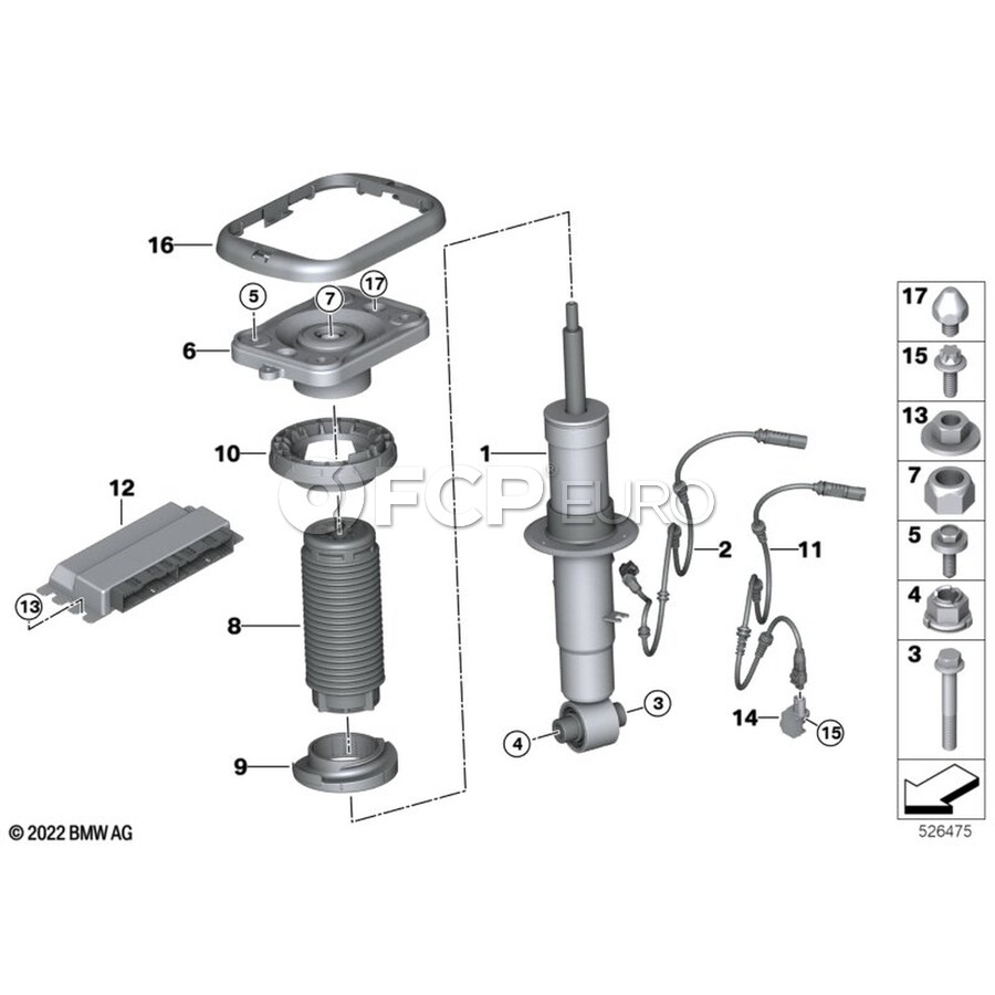 BMW Shock Absorber - Genuine BMW 37106869023 | FCP Euro