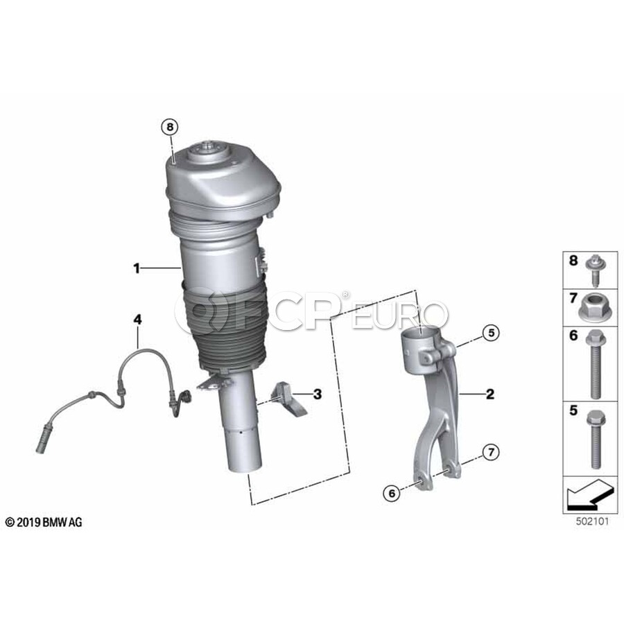 BMW Air Suspension Strut - Genuine BMW 37106892425 | FCP Euro