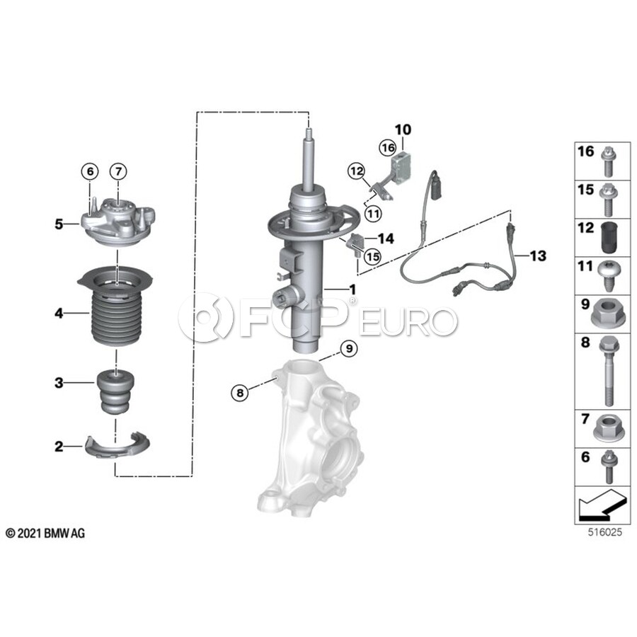 BMW Suspension Strut - Genuine BMW 37106895199 | FCP Euro