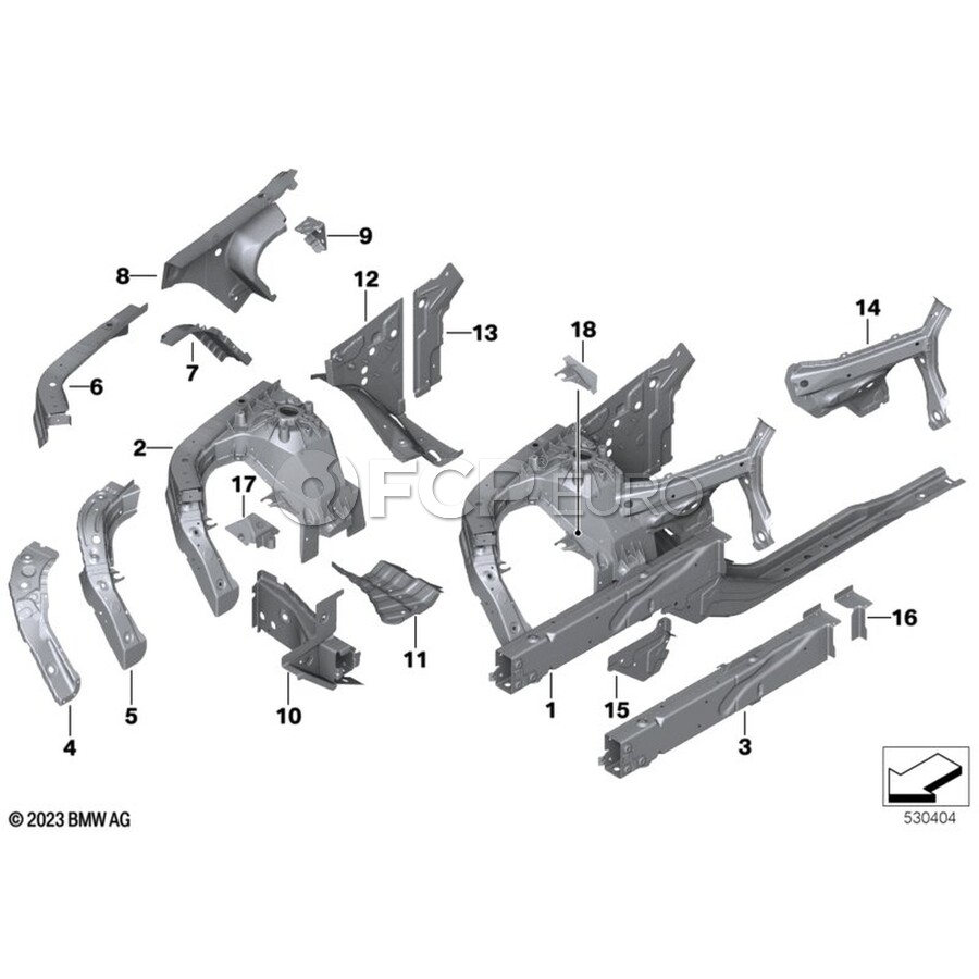 BMW Fender Rail - Genuine BMW 41007480996 | FCP Euro