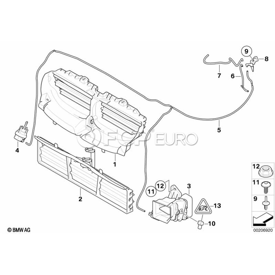 BMW Brake-Flap Control Right - Genuine BMW 51117178118 | FCP Euro