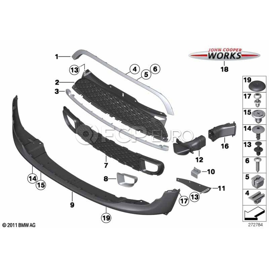 Mini Cooper Spoiler Centre - Genuine Mini 51117255108 | FCP Euro