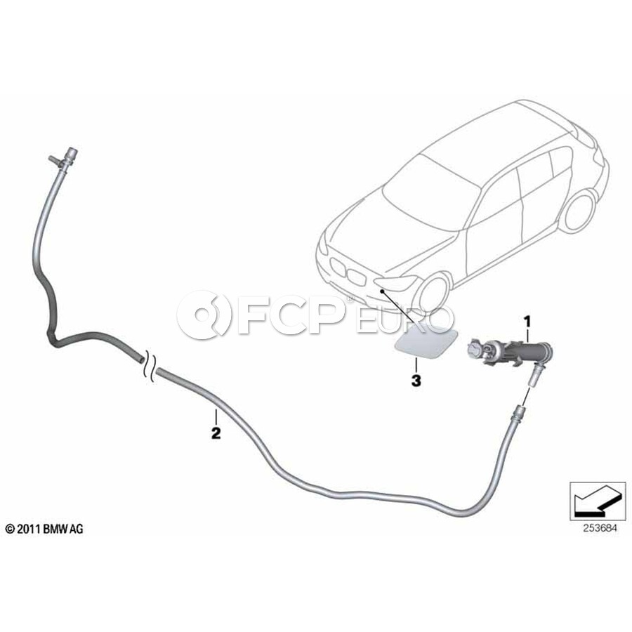 BMW Set Trim Spray Nozzle Primed - Genuine BMW 51117297981 | FCP Euro