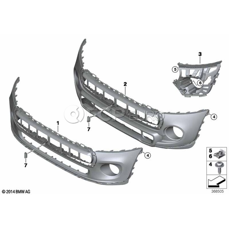 Mini Bumper Cover Support Rail - Genuine Mini 51117337816 | FCP Euro