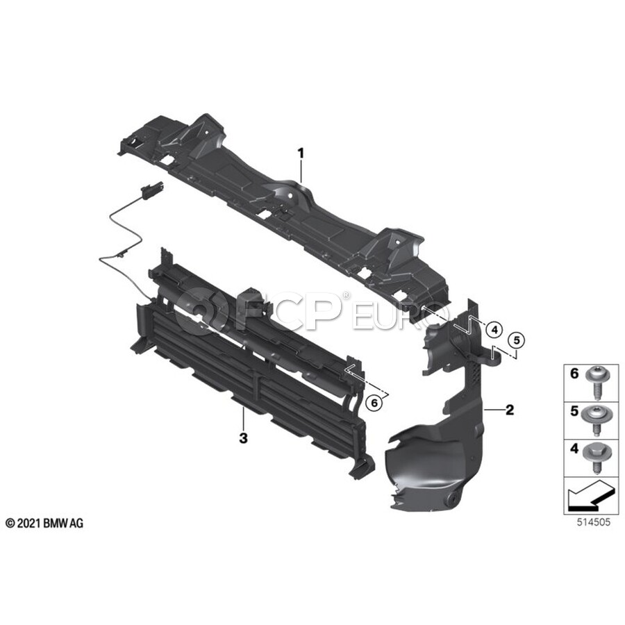 Mini Radiator Support Air Deflector - Genuine Mini 51117341924 | FCP Euro