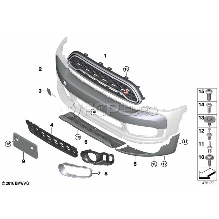 Mini Fog Light Trim - Genuine Mini 51117405384 | FCP Euro