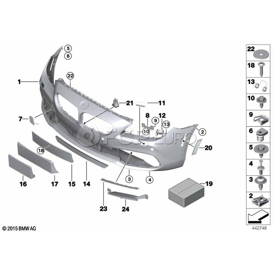 BMW Headlight Washer Cover - Genuine BMW 51117409534 | FCP Euro