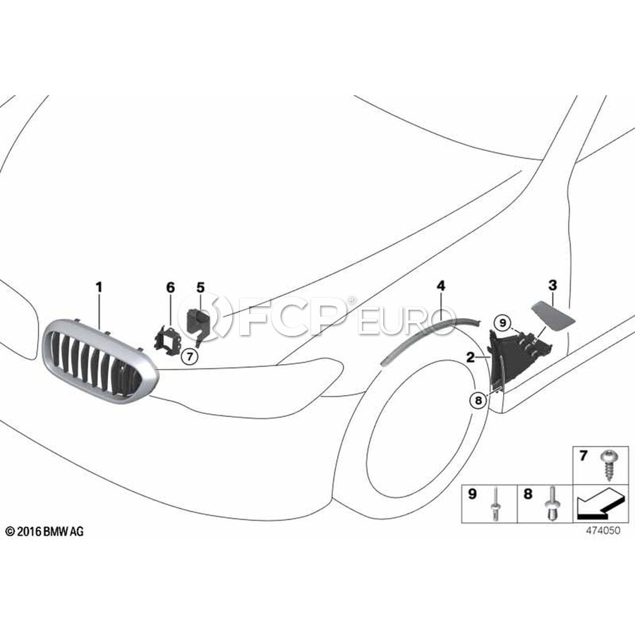 BMW Grille - Genuine BMW 51117415216 | FCP Euro