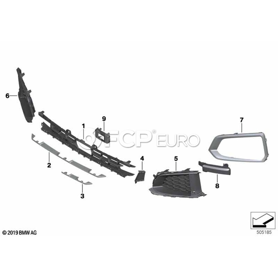 BMW Grille - Genuine BMW 51117449707 | FCP Euro