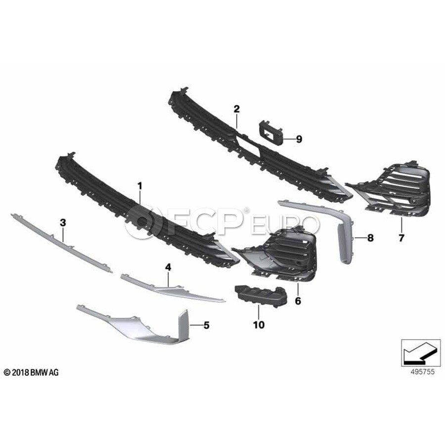 BMW Grille - Genuine BMW 51117473036 | FCP Euro