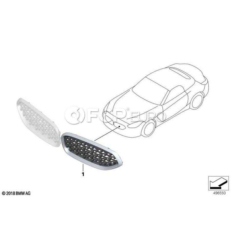 BMW Grille - Genuine BMW 51117489709 | FCP Euro