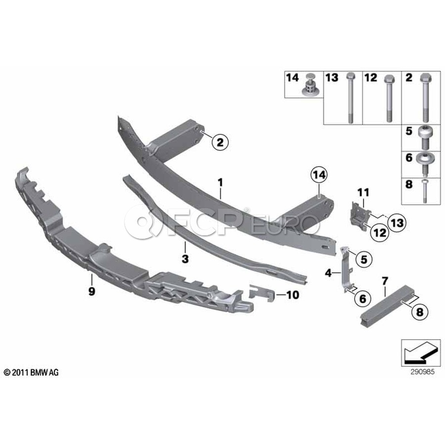 BMW Impact Absorber Top (M) - Genuine BMW 51118050508 | FCP Euro