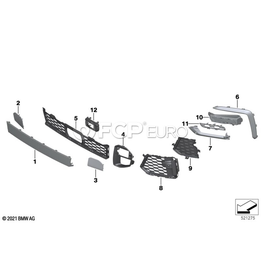BMW Grille - Genuine BMW 51118069944 | FCP Euro