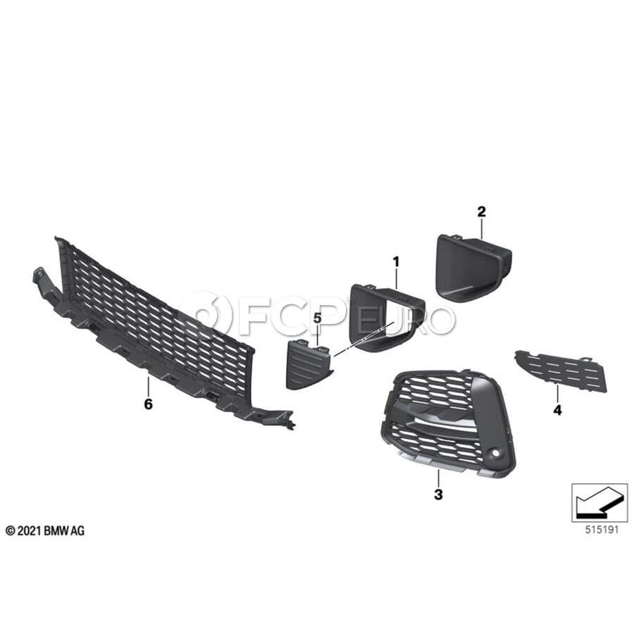 BMW Grille - Genuine BMW 51118075893 | FCP Euro